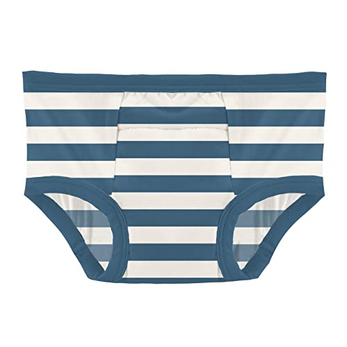 KicKee Pants Training Pants Underwear Set, Soft Printed Underwear for Potty Training, Set of 2, Boy and Girl (Nautical Stripe & Fresh Air Blue Whales - 3T-4T)