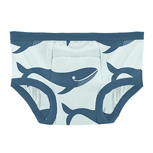 KicKee Pants Training Pants Underwear Set, Soft Printed Underwear for Potty Training, Set of 2, Boy and Girl (Nautical Stripe & Fresh Air Blue Whales - 3T-4T)