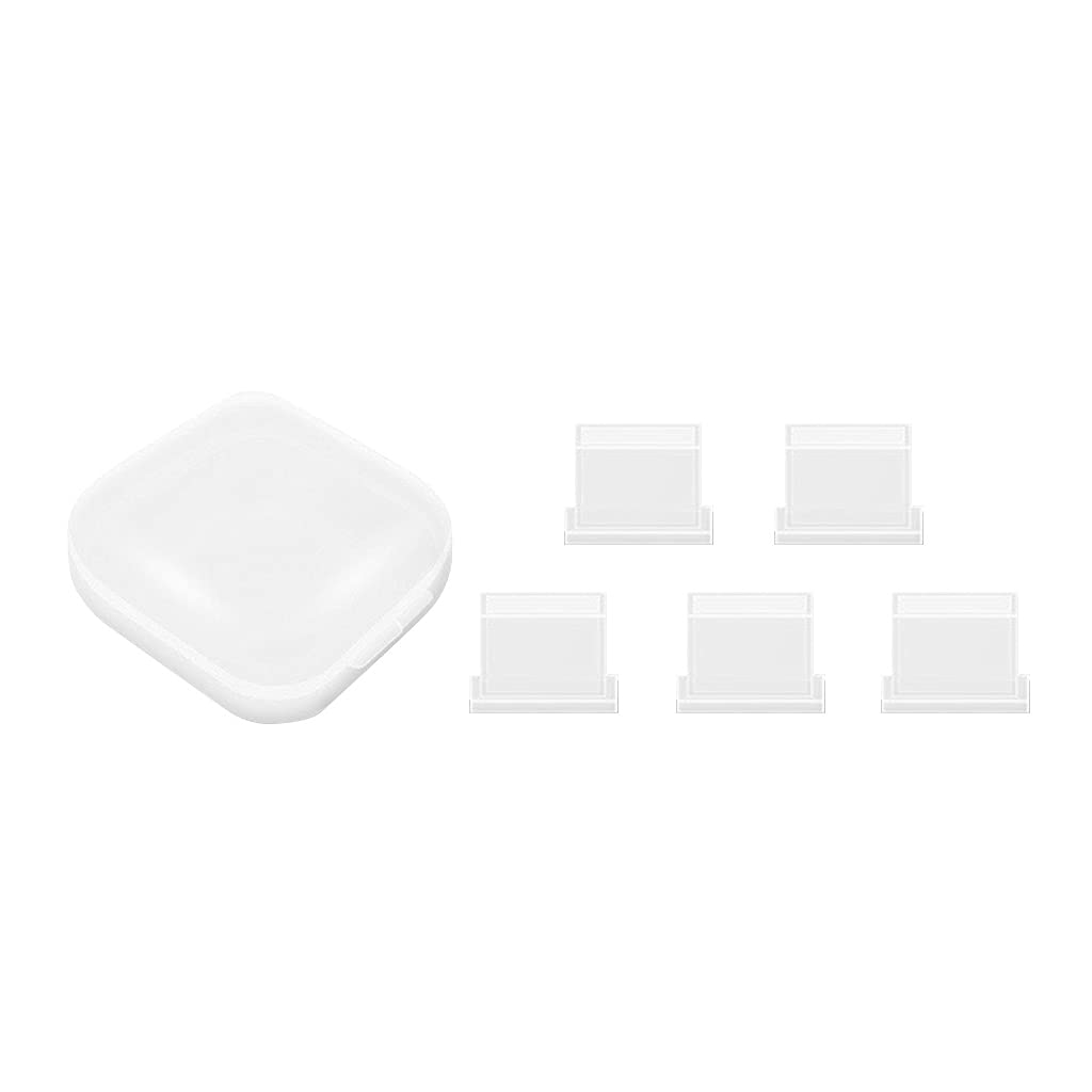 Harlotte Silicone USB Cap Port Cover Anti Dust Protector Suitable for Mobile Phones Silicone Protectors Cap Port Cover Anti Dust - 5 Pieces