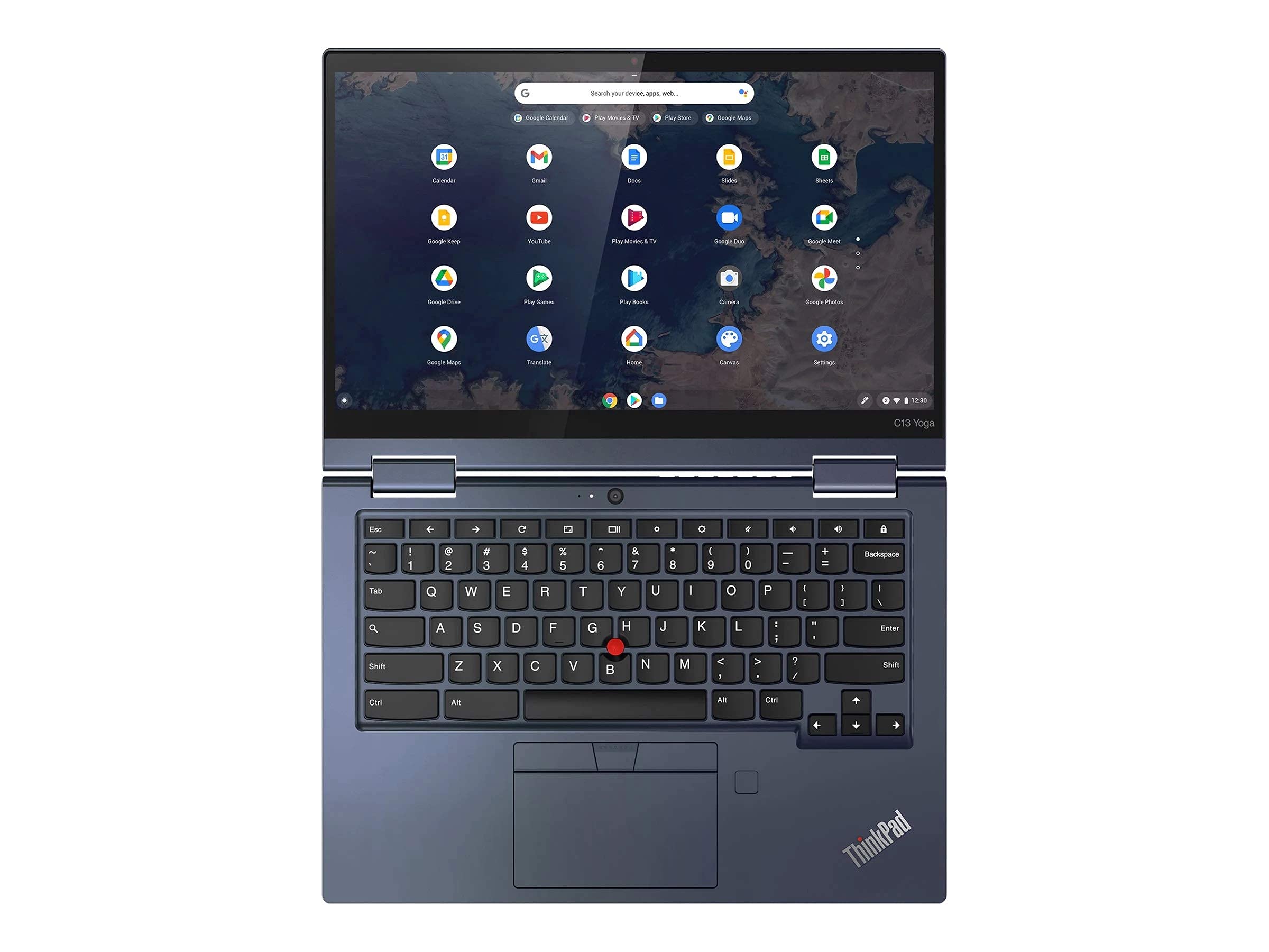 Lenovo ThinkPad C13 Yoga Gen 1 13.3" Touchscreen 2 in 1 Chromebook, AMD Ryzen 5 3500C, 8GB RAM, 128GB SSD, Abyss Blue (20UX000MUS) (Renewed)