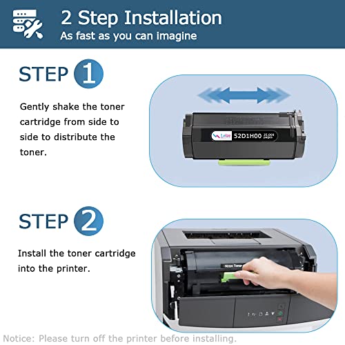 Leize Remanufactured Lexmark 52D1H00 521H Toner Cartridge use for Lexmark MS810 MS811 MS812 MS710 MS711 MS810n MS810dn MS811dn Series Printer (High Yield Black 25,000 Pages,1-Pack)
