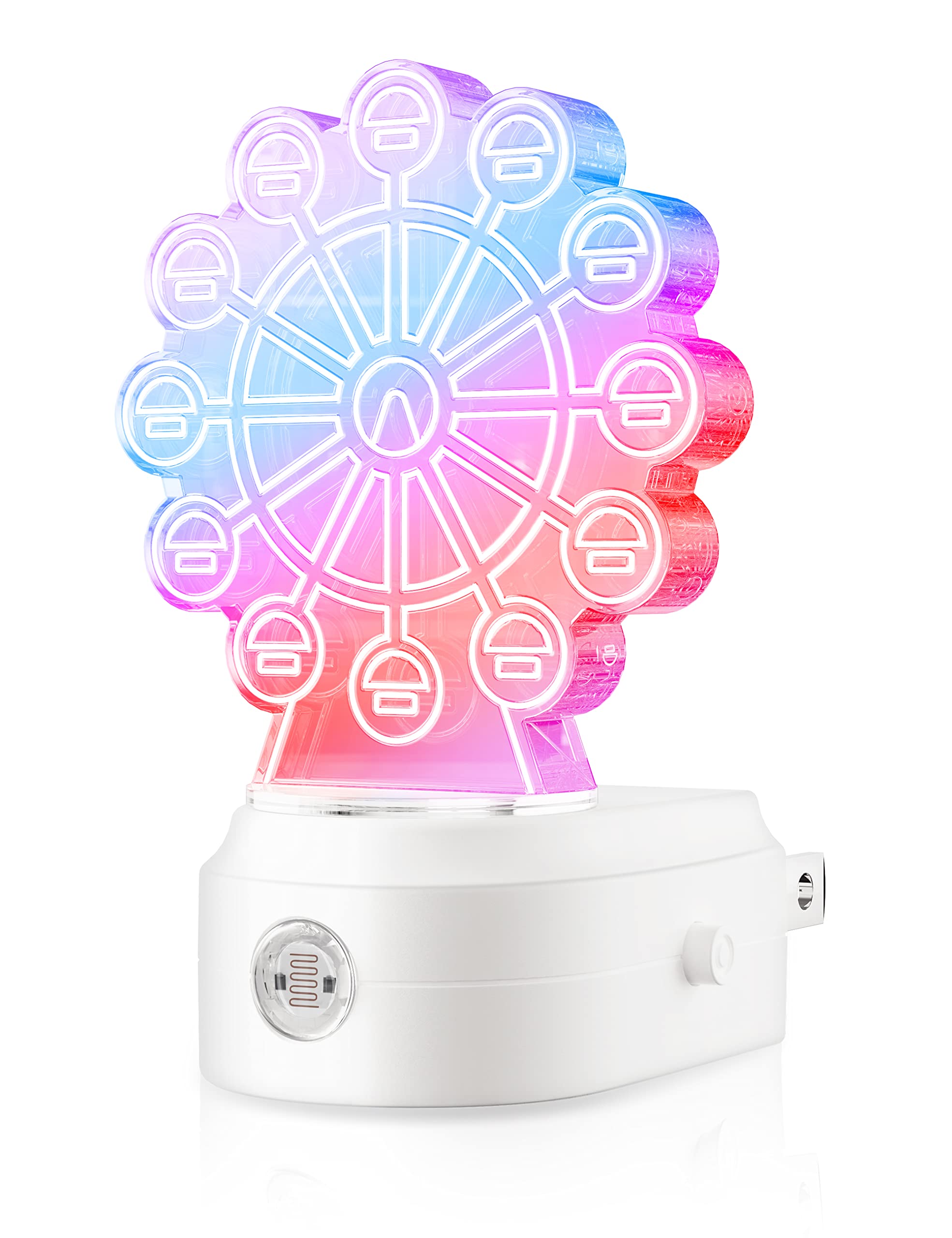Plug in Night Light,Specmsky Ferris Wheel Night Light for Kids,3 lighting Modes RGB Night Lamp,Multi-Color Changing,LED Night Light with Dusk to Dawn Sensor for Nursery,Bedroom,Stairs,Kids' Room Decor