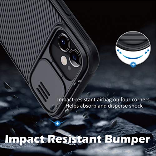 CloudValley Designed for iPhone 12 Pro Max Magnetic Case, 6.7 inch Camera Protection Case with Slide Lens Cover, Built-in Magnet Circle [Support Magsafe Charger] Slim Protective Case (Black)