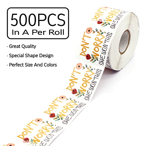 Don’t Worry She Won This Stickers,Thank You Stickers,Handmade Stickers,Small Shop Stickers,Envelopes Stickers for Small Business, Online Retailers,Handmade Goods,500 Labels Per Roll