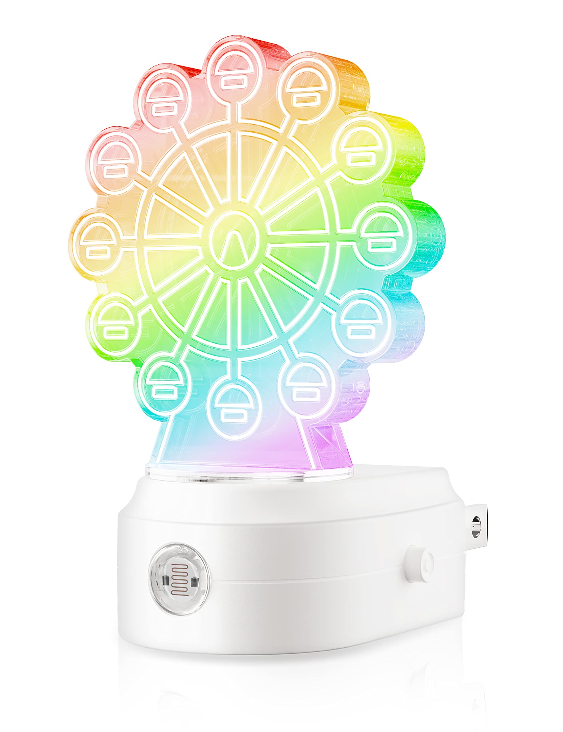 Plug in Night Light,Specmsky Ferris Wheel Night Light for Kids,3 lighting Modes RGB Night Lamp,Multi-Color Changing,LED Night Light with Dusk to Dawn Sensor for Nursery,Bedroom,Stairs,Kids' Room Decor