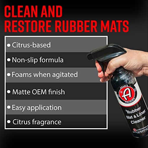 Adam's Rubber Mat & Liner Cleaner 16oz β Protectant & Rubber Floor Mat Cleaning Solution for Car Detailing | Deep Cleans & Restores Mats, Truck Bed Cargo Liners, Trunk Mat Accessories & More