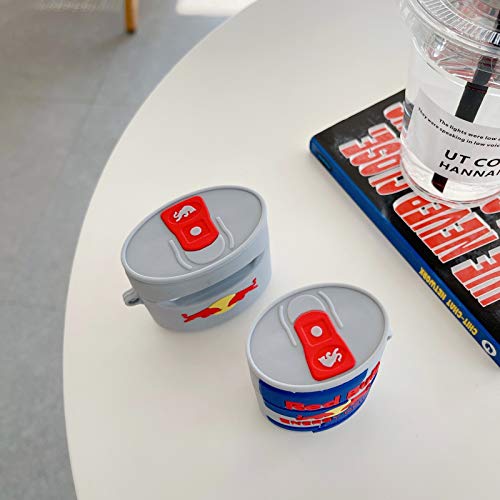 Ultra Thick Soft Silicone Case Cover for Apple AirPods 1 2 1st 2nd Generation with Keychain Energy Drink Can Shaped 3D Cartoon Cute Fun Funny Cool Unique Creative Women Teens Girls Men Guys