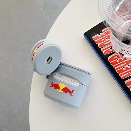 Ultra Thick Soft Silicone Case Cover for Apple AirPods 1 2 1st 2nd Generation with Keychain Energy Drink Can Shaped 3D Cartoon Cute Fun Funny Cool Unique Creative Women Teens Girls Men Guys