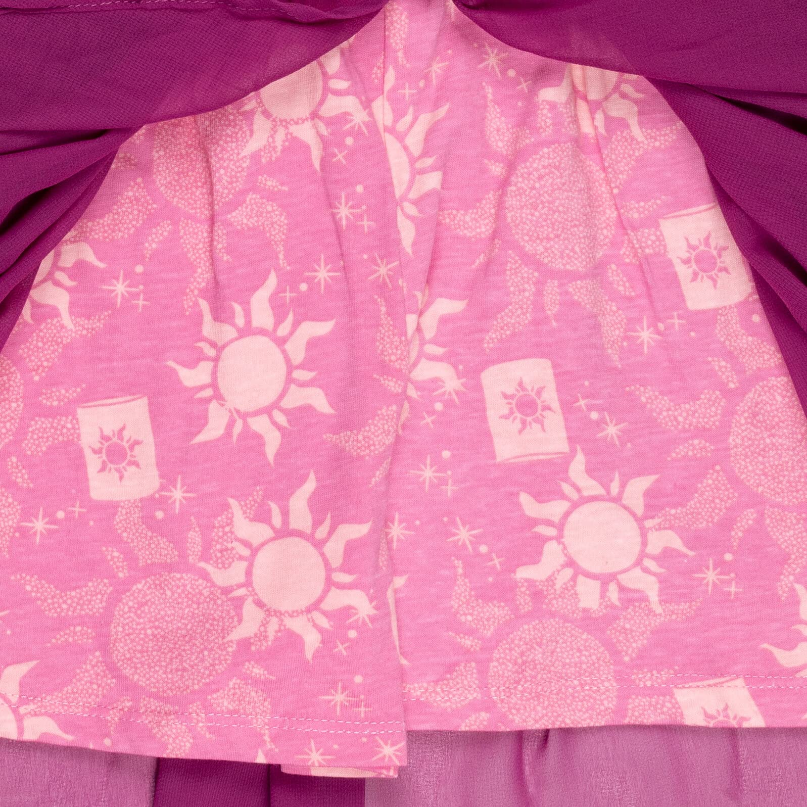 Disney Princess Rapunzel Big Girls Metallic Print Romper With Skirt Overlay 10-12