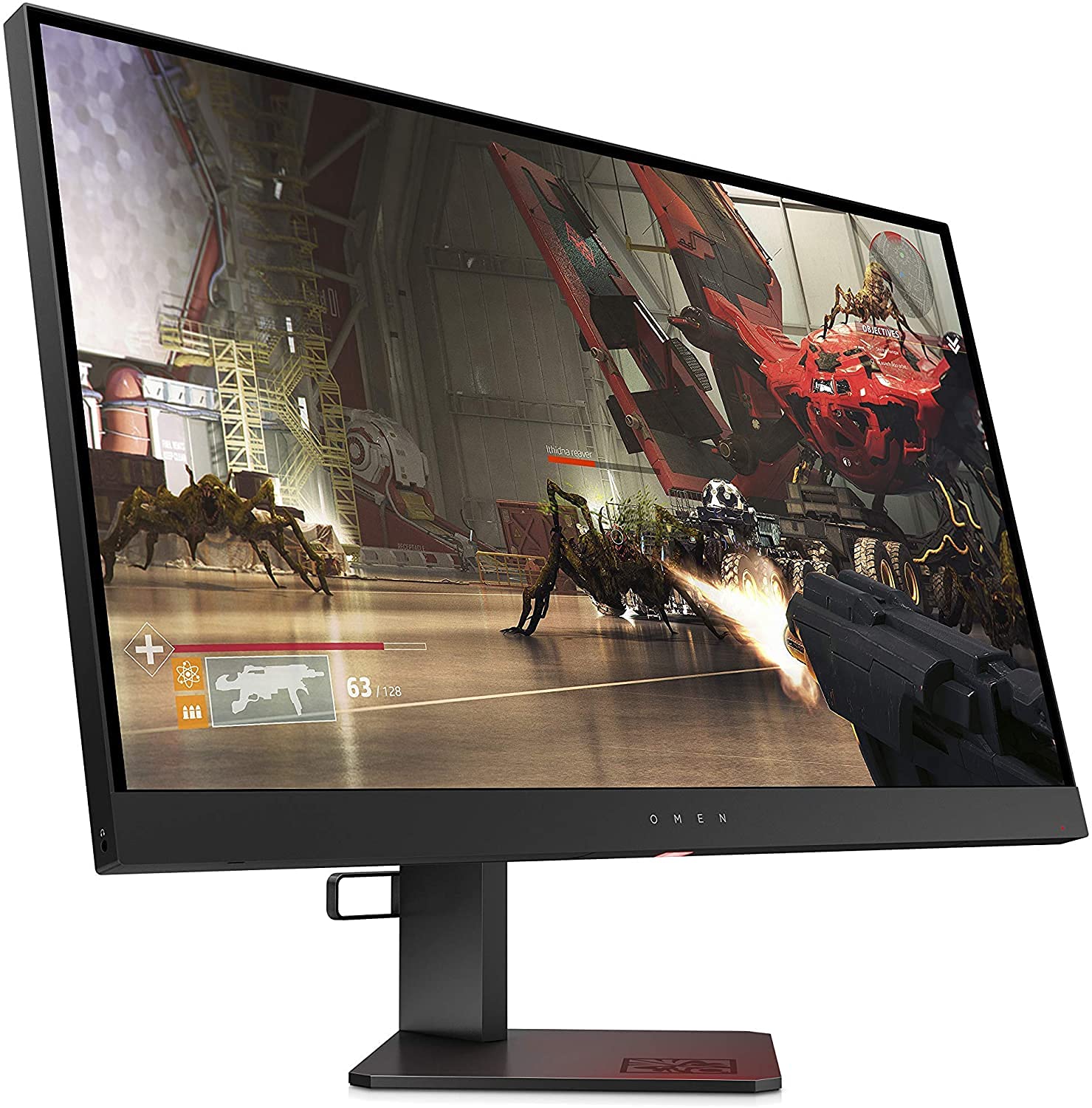 HP New OMEN X 27 240Hz Gaming Monitor, QHD 2560 x 1440p, Black, AMD Radeon FreeSync 2 HDR, HDR, DCI P3 + HDMI Cable