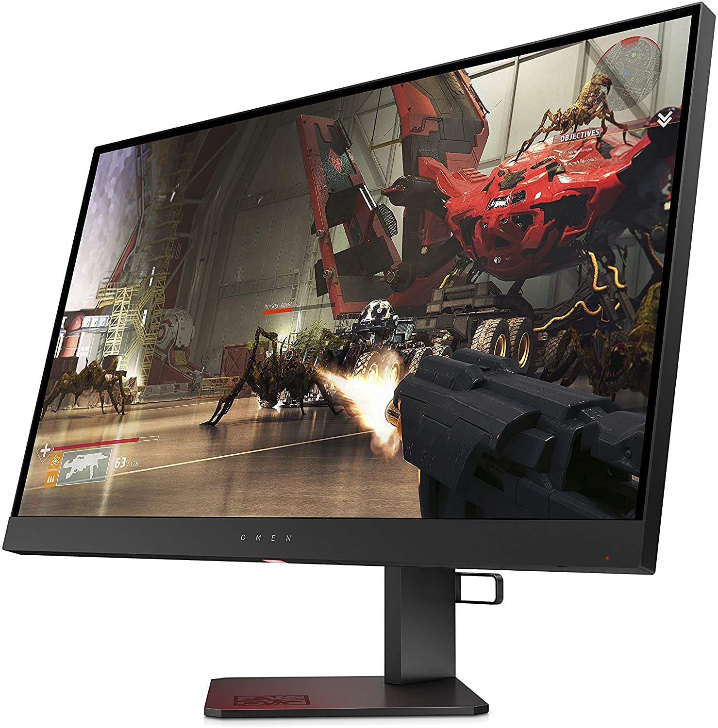 HP New OMEN X 27 240Hz Gaming Monitor, QHD 2560 x 1440p, Black, AMD Radeon FreeSync 2 HDR, HDR, DCI P3 + HDMI Cable