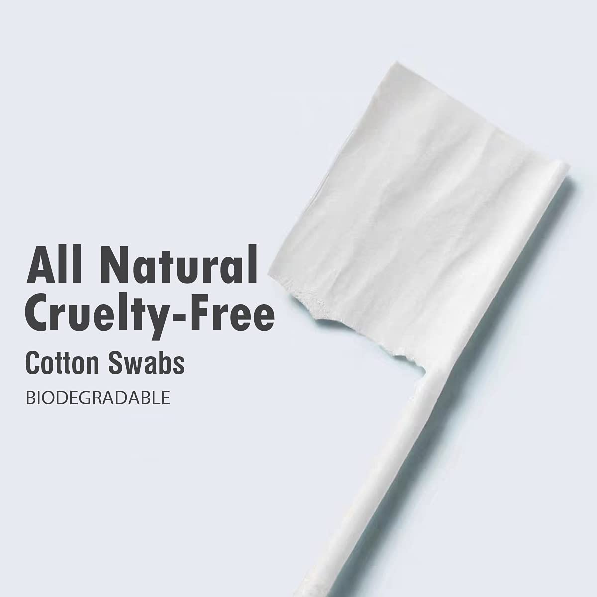 Hontry Stroe 50pcs Travel Pack Cotton Swabs with White Paper Stick, 8 Packs, Biodegradable, All Natural