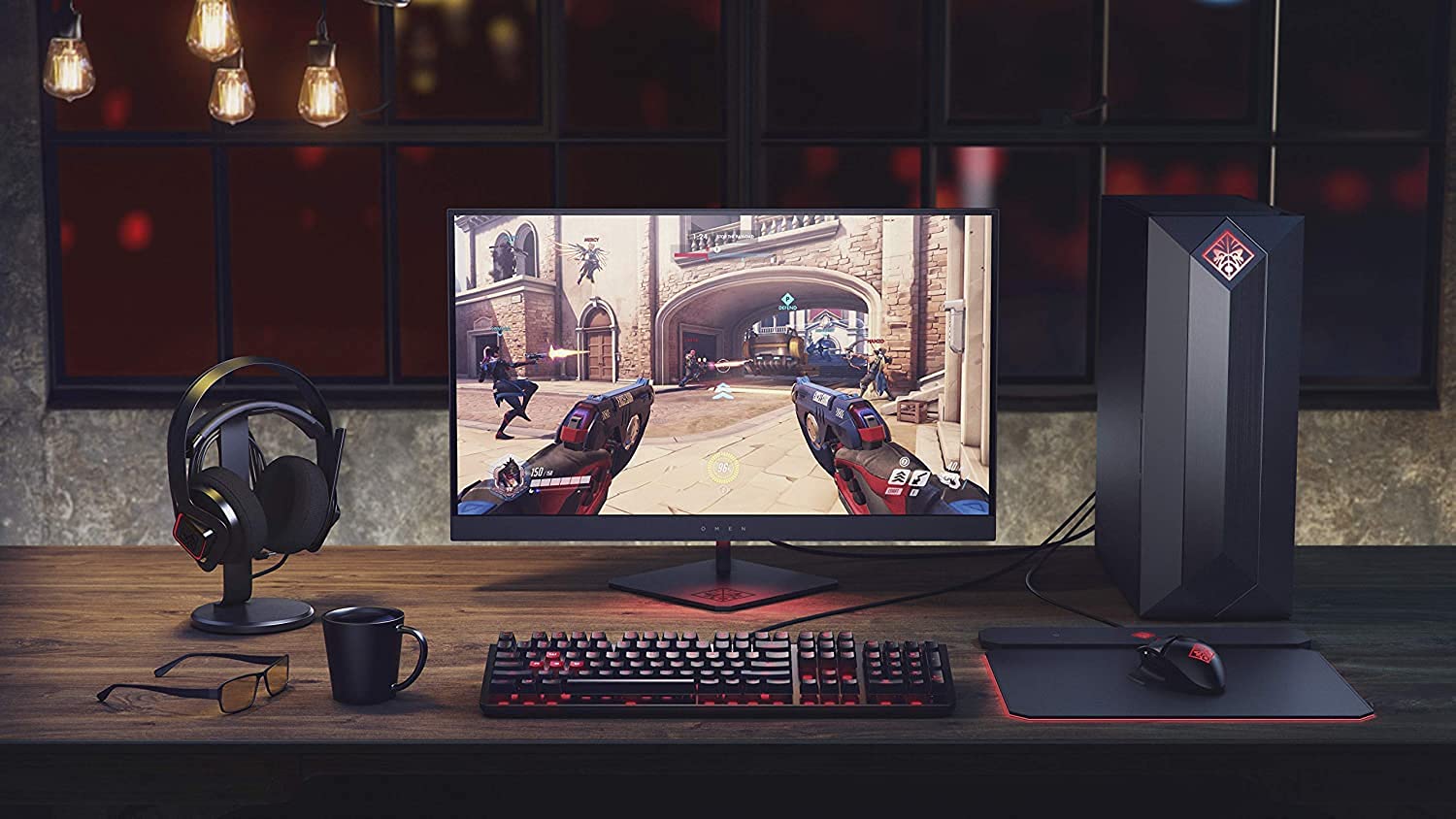 HP New OMEN X 27 240Hz Gaming Monitor, QHD 2560 x 1440p, Black, AMD Radeon FreeSync 2 HDR, HDR, DCI P3 + HDMI Cable