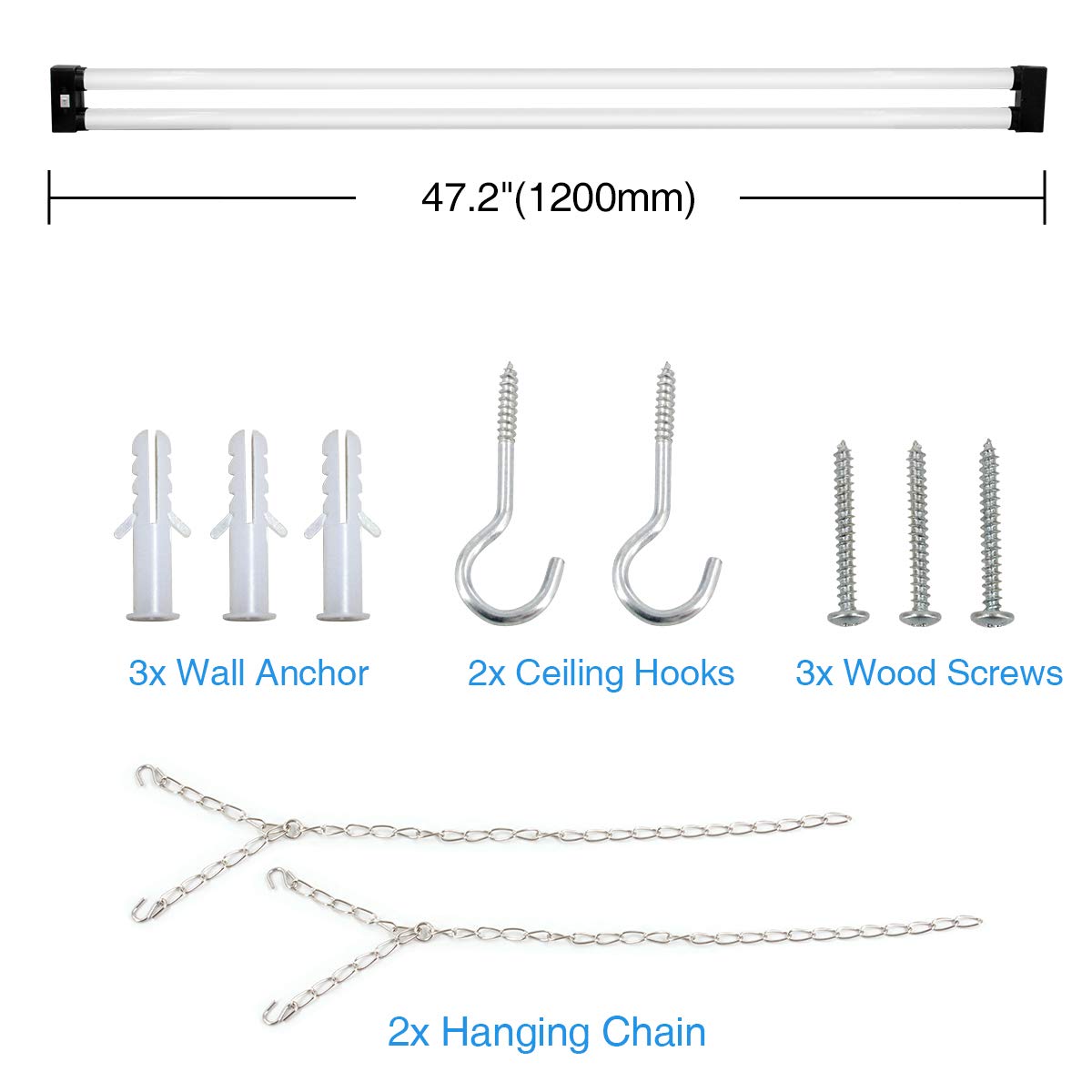 ZJOJO Linkable LED Shop Light for Garage, 4500lm 4FT 40W Utility Light Fixture for Workshop 6000K Daylight LED Workbench Light with Plug [250W Equivalent] Hanging or Surface Mount Black - 10Pack