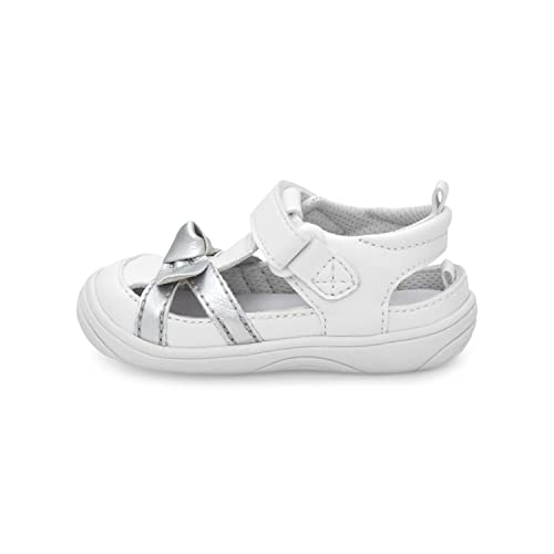 Stride Rite 360 Girls Mila Sandal, White, 3 Infant US