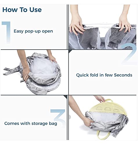Baby Safety Crib Tent - Premium Toddler Crib Topper to Keep Baby from Climbing Out - See Through Mesh Crib Net - Mosquito Net - Pop-Up Crib Tent Canopy to Keep Infant in