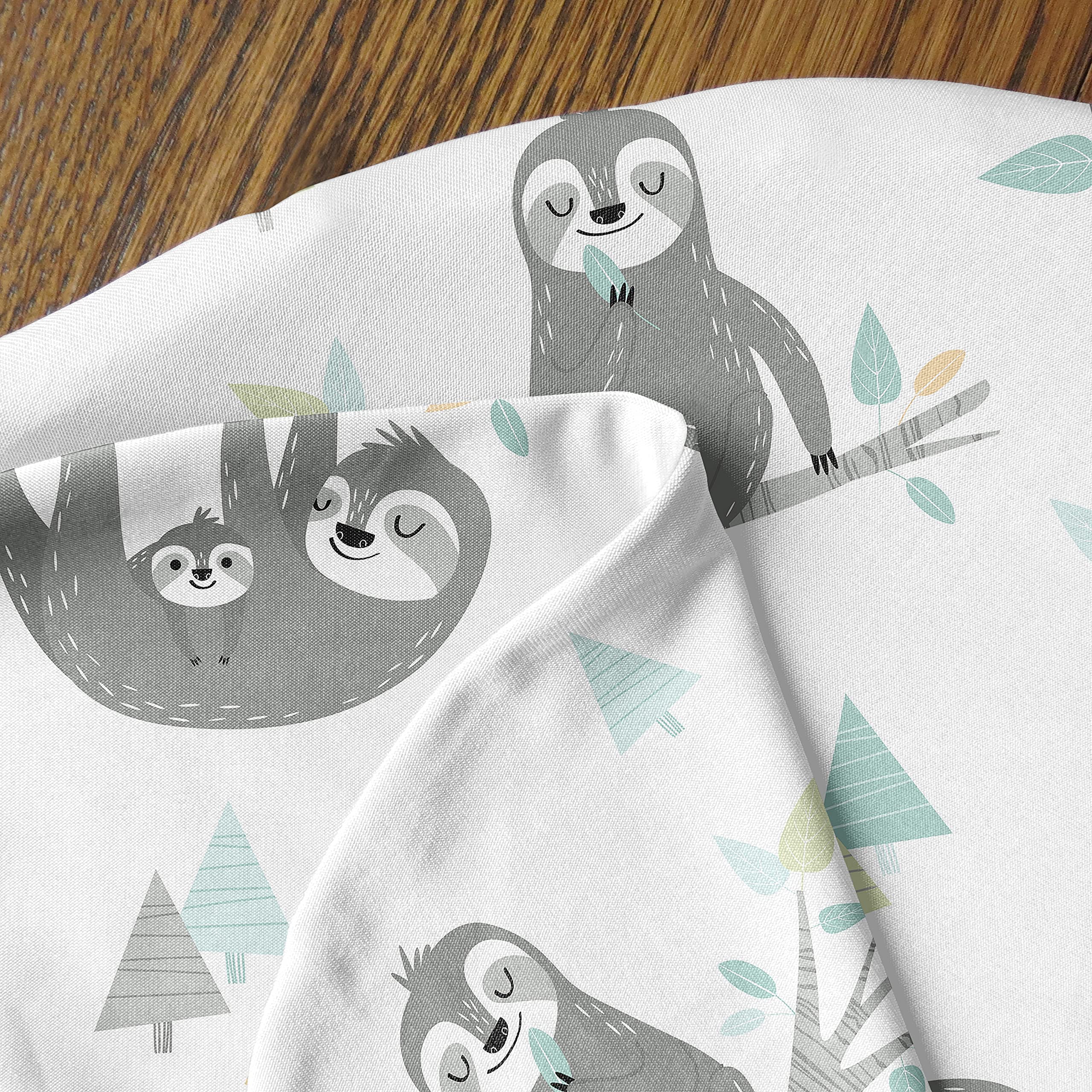 Sweet Jojo Designs Blue Jungle Sloth Baby Boy or Girl Cocoon and Beanie Hat Set Jersey Stretch Knit Sleeping Bag Infant Newborn Nursery Sleep Wrap Sack - Turquoise Grey Green Botanical Rainforest Leaf