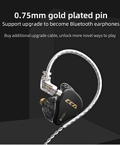 CCA CS16 in-Ear Monitors, 16BA Reference HiFi Stereo IEM Wired Earphones/Earbuds/Headphones with Detachable Cable 2Pin for Musician Audiophile (Without Mic, Black)