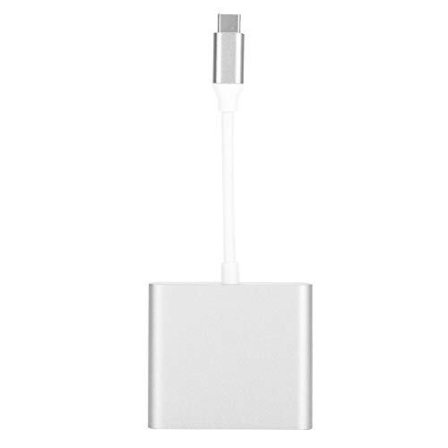 Shanrya Converter, 3 in 1 Type‑c Adapter, 1PCS Plug and Play for Education Presentations Films Exhibitions(Silver)
