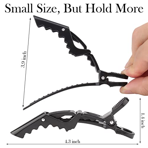 ACO-UINT 24 Pcs Black Professional Alligator Hair Clips for Hair Salon, Hair Styling Clips for Women