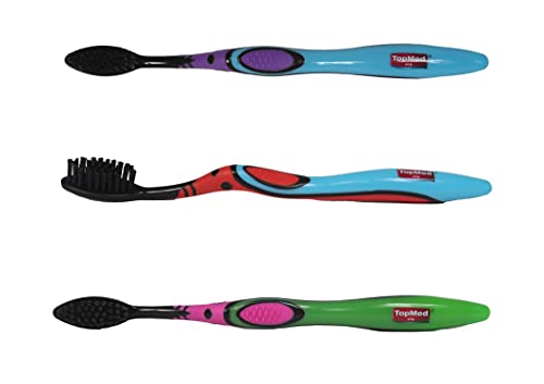 TOPMED ETS Smokers Charcoal Toothbrush Extra Hard (Color May Vary) 1 Count