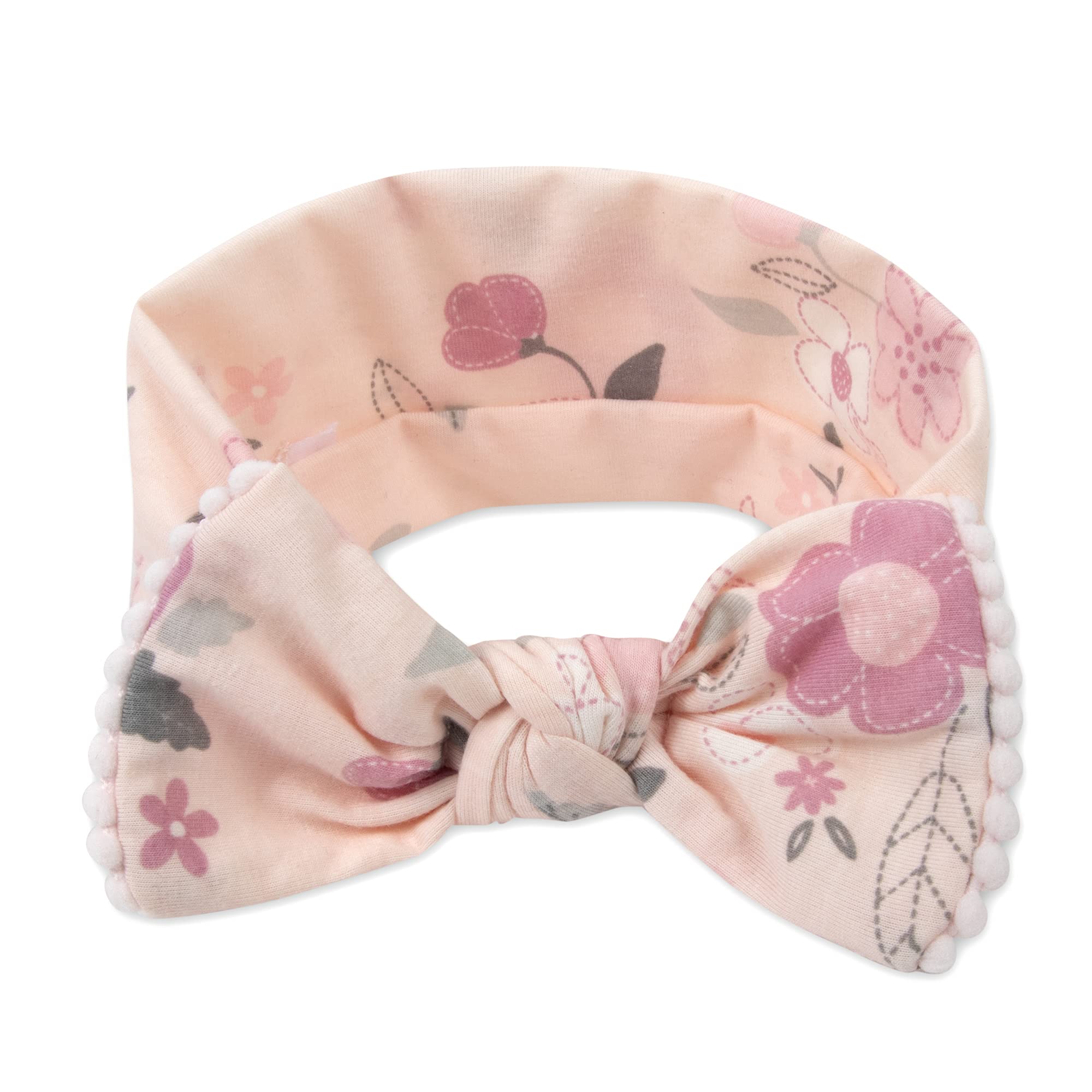Wendy Bellissimo Super Soft Swaddle Receiving Blanket (35x40) with Hat or Headband for Baby Boy or Baby Girl (Pink Floral)