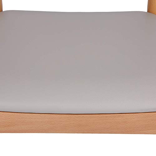 LUCKYERMORE 4 Pcs Assembled Mid-Century Dining Chair Armless Low-Back Side Chair with Faux Leather Seat,Beige