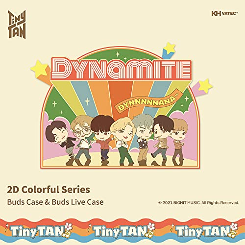 BTS Official TinyTan Dynamite 2D Colorful Series Hard Case for Samsung Galaxy Buds Licensed by Big Hit Entertainment (Jung Kook)