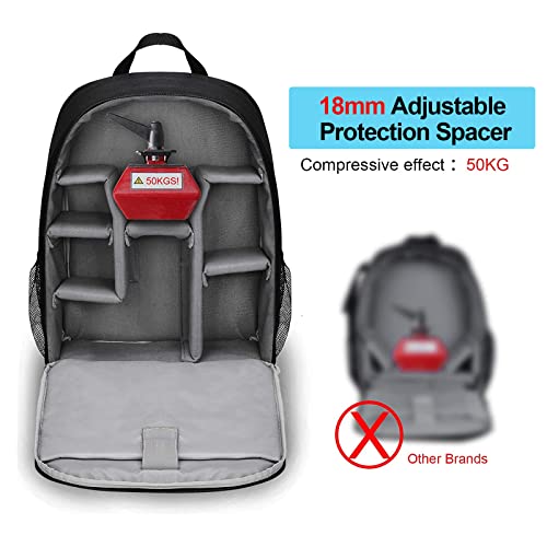 CADeN Camera Backpack Bag for DSLR/SLR Mirrorless Camera Waterproof with 15.6 inch Laptop Compartment, Tripod Holder, Rain Cover, Camera Case Compatible for Sony Canon Nikon Black L
