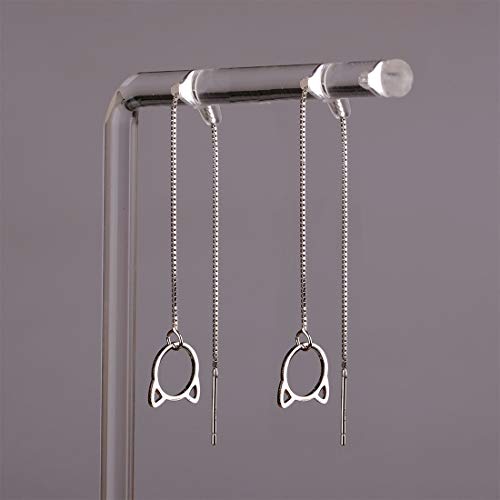 Guran Cat Earrings Anti-Lost Earphone Strap Compatible for Airpods 1 2 3 Pro (Cat_Silver)