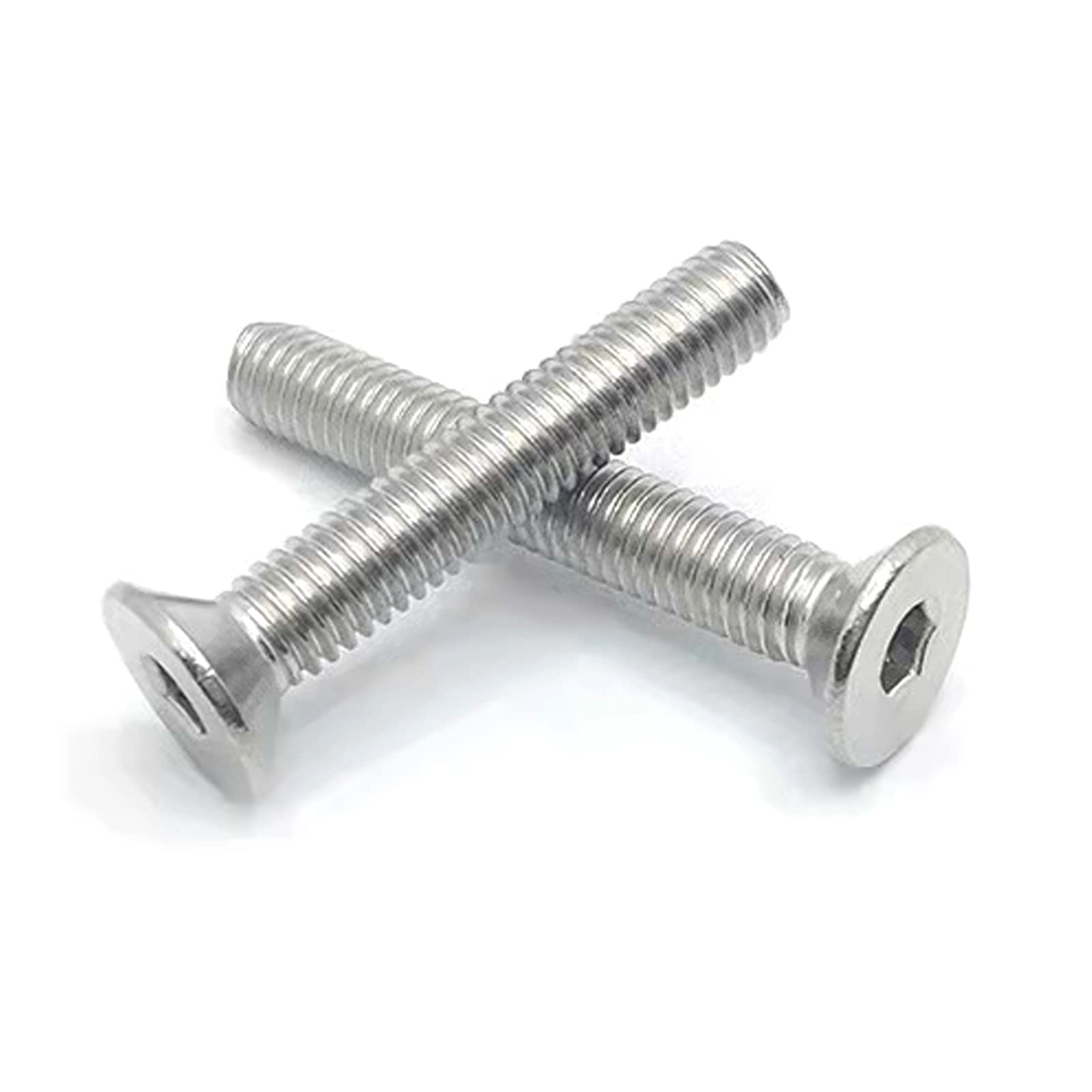 M5-0.8 x 100mm Flat Head Socket Cap Screws Bolts, Stainless Steel 18-8 (304), Bright Finish, Allen Socket Drive,Machine Screws Inner Hex Screw Fasteners Bolts 10 Pcs
