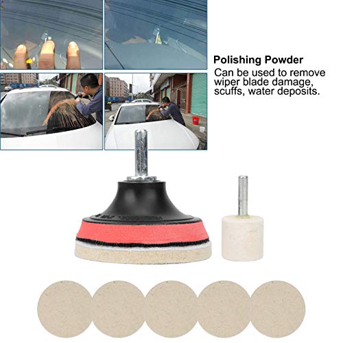 100g Glass Scratch Remover Powder Glass Polishing Kit Wool Polishing Pad Polishing Disc Wheels Set Car Windscreen Windshields Cerium Oxide Powder Polishing Kit