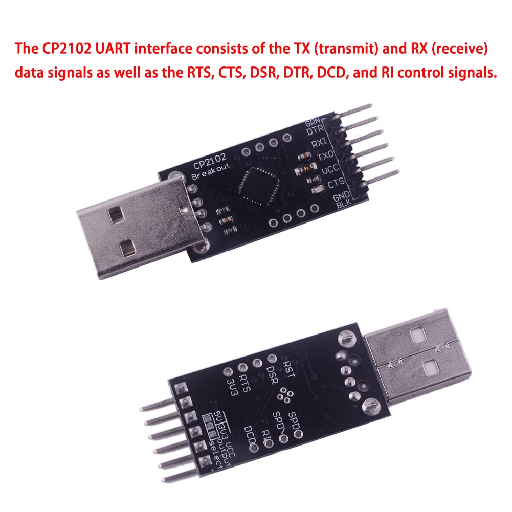 DIYmall 3PCS CP2102 USB to TTL Serial Module with DTR Pin, Converter Adapter STC Downloader Module for Arduino, ESP32-cam, GSM Relay, Pro Mini, Nextion Display, Beitian GPS