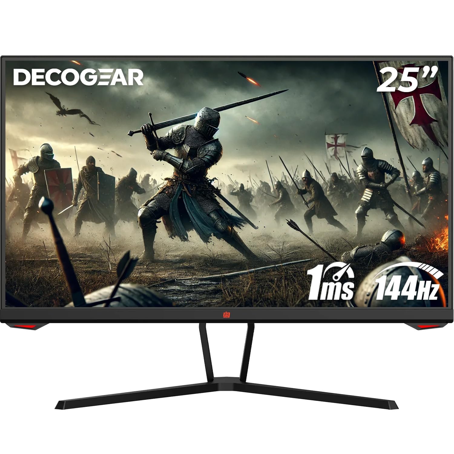 Deco Gear 25" Gaming Monitor, Fast IPS 1ms (GTG) Panel with 144Hz Refresh Rate, 1920x1080 Full HD Resolution
