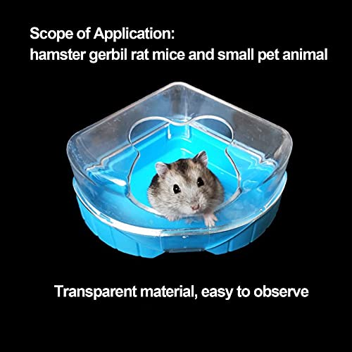 kathson Hamster Bathroom Gerbil Sand Dry Bath Plastic Container Small Animal Toilet Sandbox with Scoop and 2 Pcs Bathing Brush for Hamster Gerbil Mice