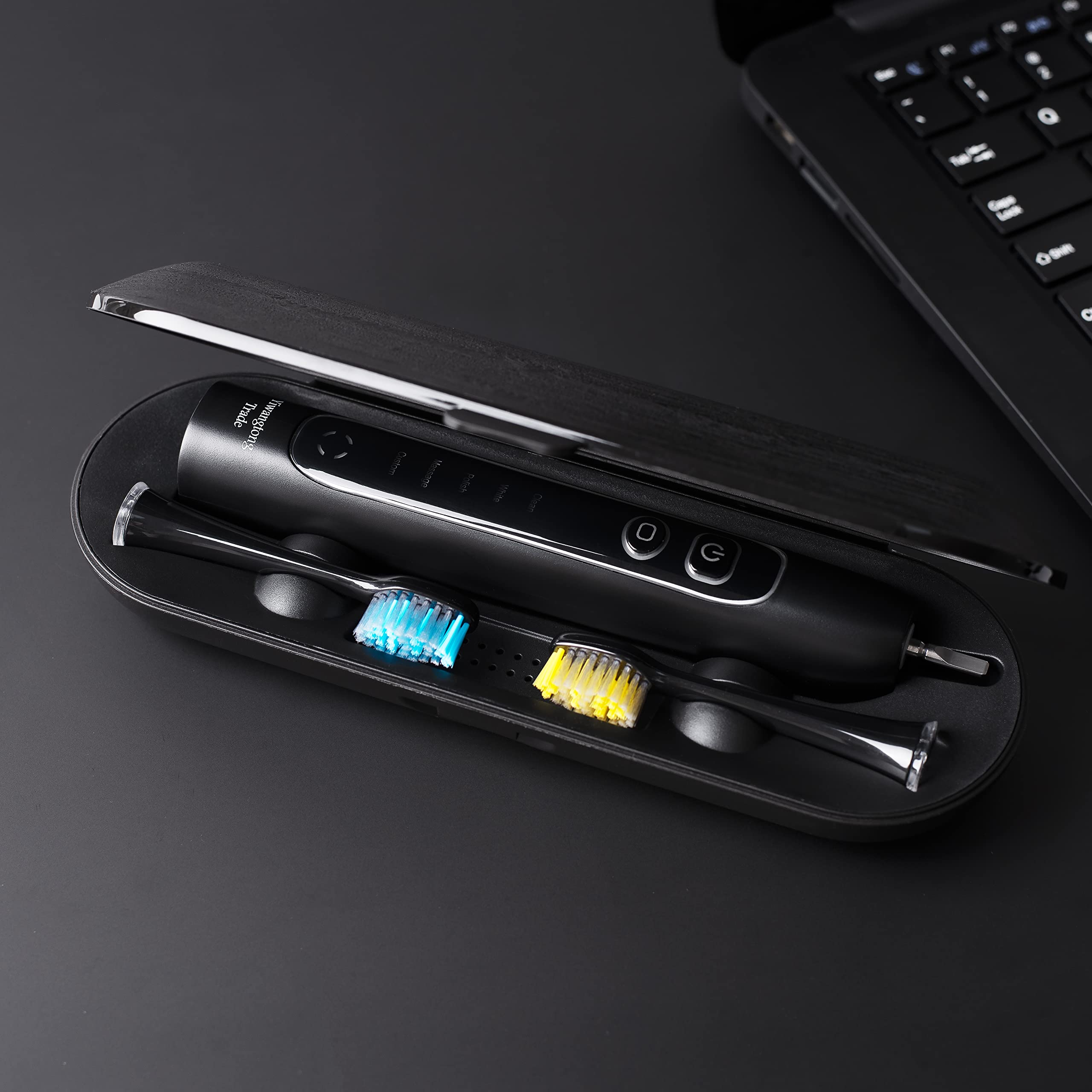 Yiwangtong Trade Rechargeable Sonic Electric Toothbrush with 5 Modes,4 Toothbrush Heads and one Travel case