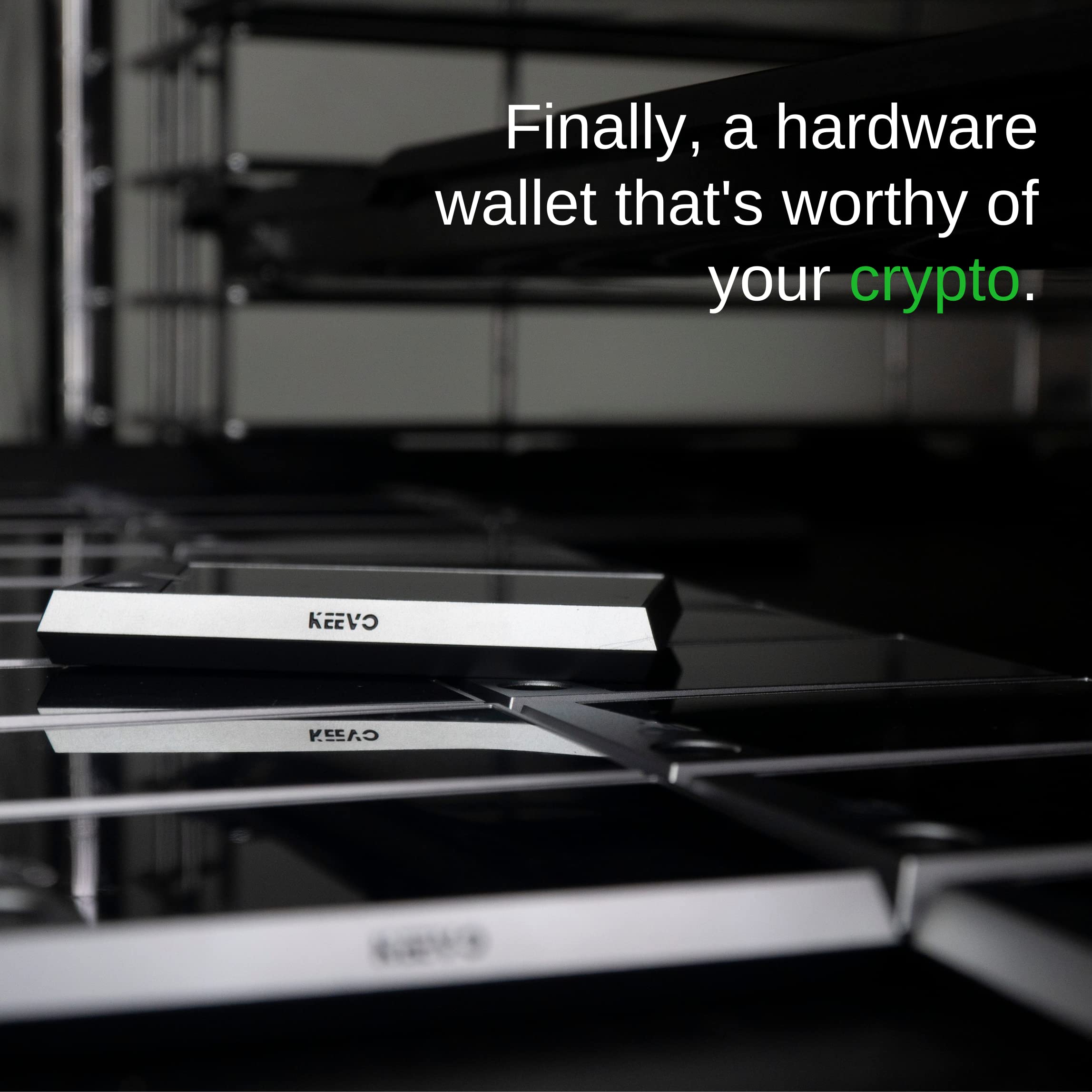 Keevo Model 1 Crypto Wallet (Cold Storage, Hardware Ledger) - Secure, Safe & Trusted Cryptocurrency Wallet & Ledger for Bitcoin (BTC), Ethereum (ETHER), NFT and Digital Assets