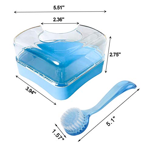 kathson Hamster Bathroom Gerbil Sand Dry Bath Plastic Container Small Animal Toilet Sandbox with Scoop and 2 Pcs Bathing Brush for Hamster Gerbil Mice