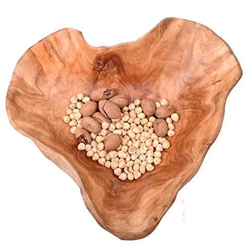 Wood bowl(12"-14"),Handmade Natural Root Carving Bowl Fruit Salad Bowl Creative Wooden Bowl