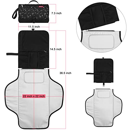 Portable Diaper Changing Pad, Jierwillao Portable Changing Pads with Smart Wipes Pocket