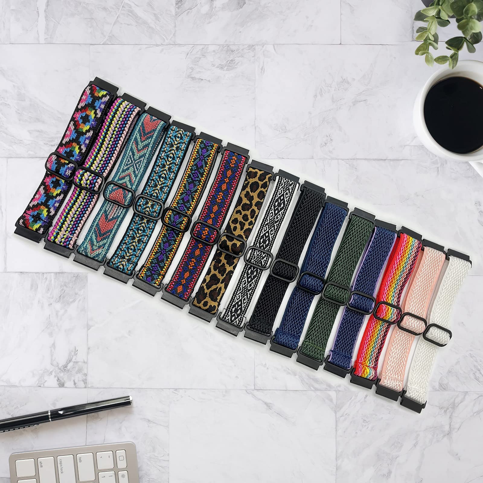 Stretchy Bands Compatible with Samsung Galaxy Watch 5/4/6 40mm 44mm/Watch 5 Pro 45mm/Watch 4 Classic 42mm 46mm, 20mm Nylon Strap for Galaxy Active 2 40 44mm/Active 40mm/Watch 3 41mm/Galaxy Watch 42mm
