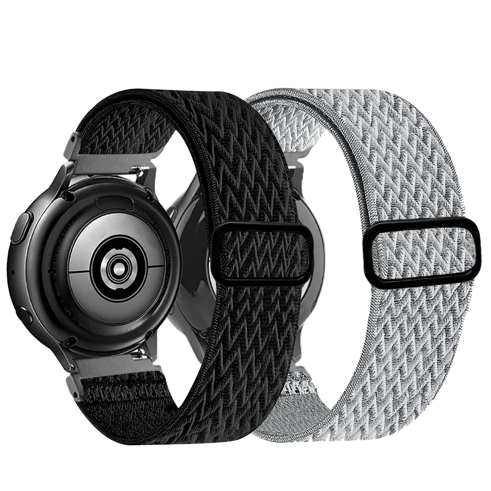 Stretchy Bands Compatible with Samsung Galaxy Watch 5/4/6 40mm 44mm/Watch 5 Pro 45mm/Watch 4 Classic 42mm 46mm, 20mm Nylon Strap for Galaxy Active 2 40 44mm/Active 40mm/Watch 3 41mm/Galaxy Watch 42mm