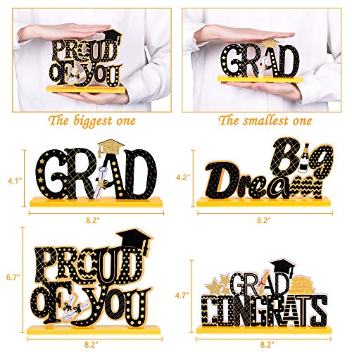 4PCS Graduation Decorations 2023 Table Centerpieces - Congrats Grad Party Decor Supplies Ornaments (Assembly Needed)