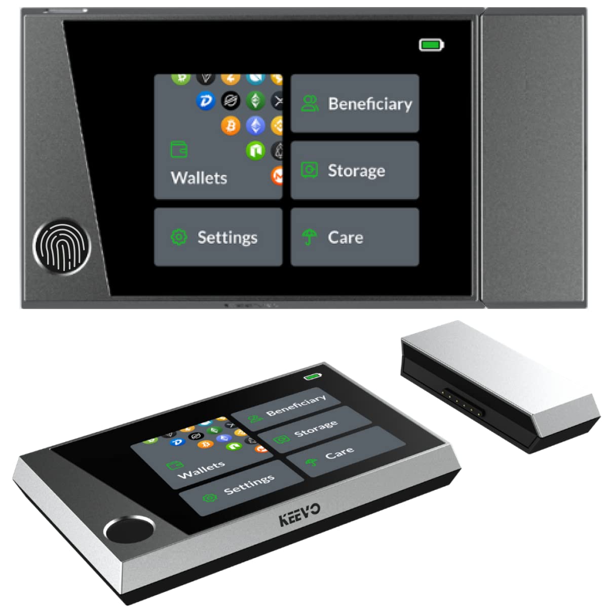 Keevo Model 1 Crypto Wallet (Cold Storage, Hardware Ledger) - Secure, Safe & Trusted Cryptocurrency Wallet & Ledger for Bitcoin (BTC), Ethereum (ETHER), NFT and Digital Assets