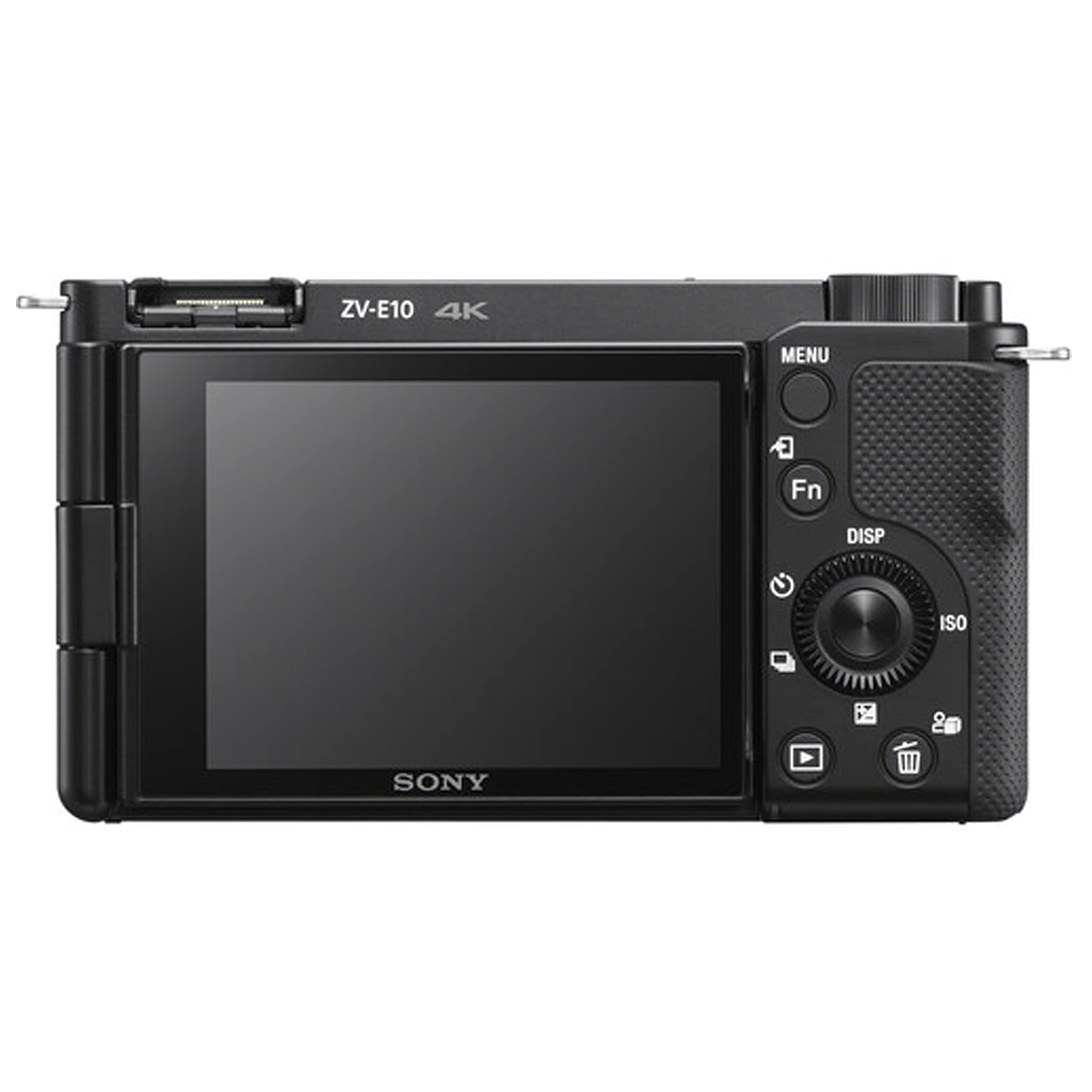 Sony ZV-E10 Mirrorless Camera with 16-50mm and 55-210mm Lenses, Video Bundle + LED Video Light + Microphone + Extreme Speed 64GB Memory(21pc Bundle)