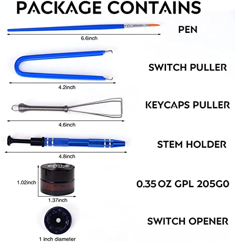 Byhoo Keyboard Lube Kit Come with 0.35OZ GPL 205G0 and Switch Opener for MX Switches Contains Keycap Puller Switch Puller Stem Holder