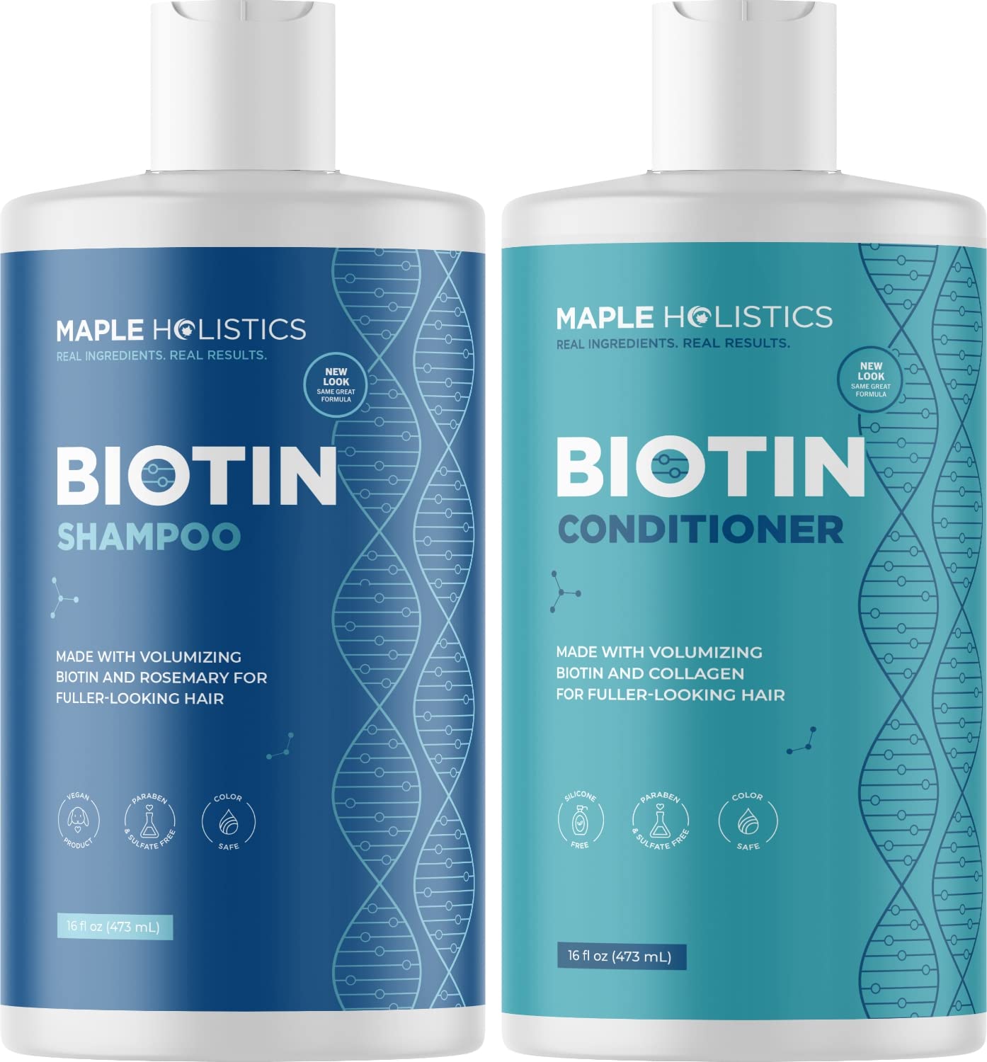 Volumizing Biotin Shampoo and Conditioner Set - Sulfate Free Shampoo and Conditioner for Dry Damaged Hair and Scalp Care - Volumizing Shampoo for Thinning Hair with Jojoba and Argan Oil for Hair Care