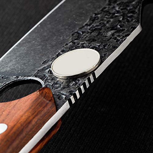 Purple Dragon Boning Knife Hand Forged Chef Knife with Leather Sheath Gift Box Bottle Opener Design Sharp Meat Butcher Cleaver Kitchen Knife for Kitchen Outdoor BBQ Camping