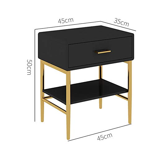 WALNUTA Nordic Light Luxury Bedside Table Simple Modern Bedroom Storage Cabinet Bedside Cabinet Net Red Black Drawer Ins Cabinet