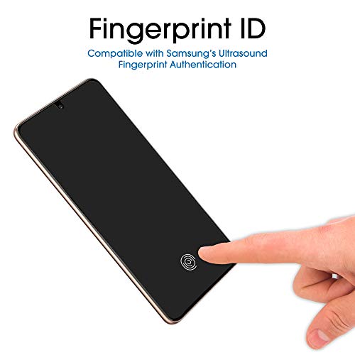 amFilm Screen Protector for Samsung Galaxy S21 5G 6.2 inch (2021), Fingerprint ID Compatible, HD Clear, Scratch Resistant Hybrid, with Easy Installation Tray, Polyethylene Terephthalate, 2 Pack
